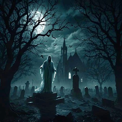 Download Ai Generated Graveyard Ghost Royalty Free Stock