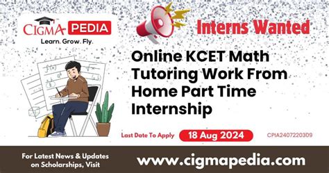 Online Kcet Math Tutoring Work From Home Part Time Internship 2024