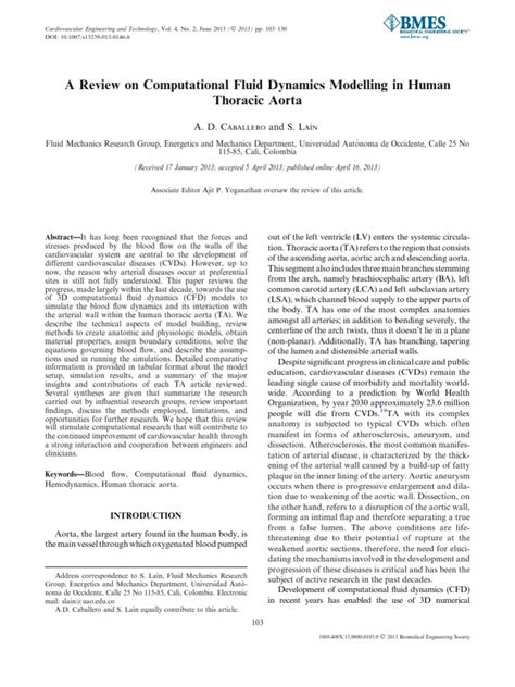 A Review On Computational Fluid Dynamics Modelling In Human Pdf Pdf