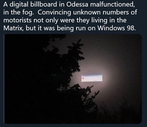 Billboard A Digital Billboard In Odessa Malfunctioned In The Fog