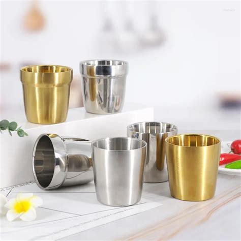 Korean Stainless Steel Double Layer Insulated Water Cup Perfect For
