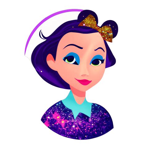 Walt Disney Girl Portrait Detailed Frame Head Close Up Electric