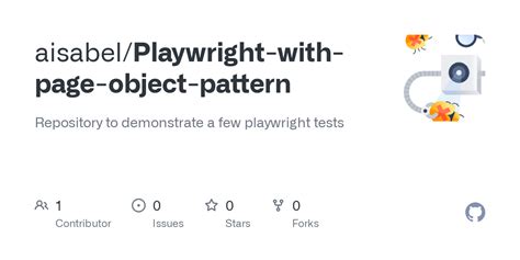 Github Aisabelplaywright With Page Object Pattern Repository To
