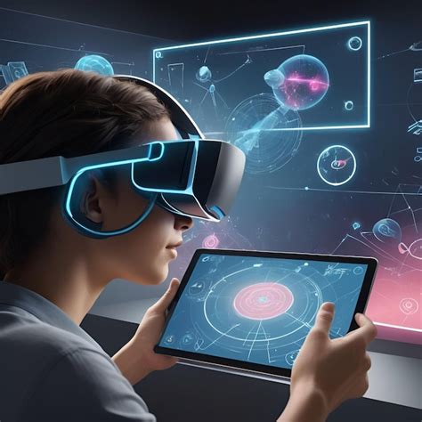augmented reality headset mockup interactive virtual objects in