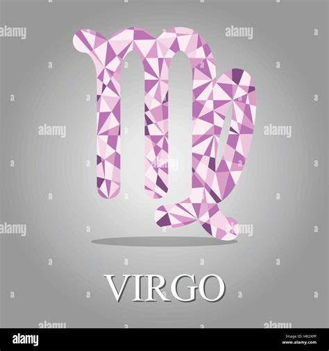 Light Pink Polygonal Virgo Zodiac Icon Sign Symbol Vector Illustration