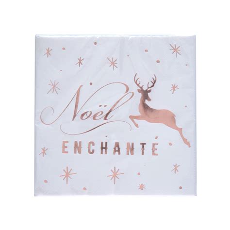 SERVIETTES NOEL ROSE GOLD Ouest Fetes