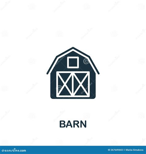 Barn Icon Monochrome Simple Sign From Agriculture Collection Stock