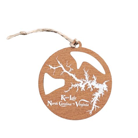 Kerr Lake North Carolina And Virginia Wooden Ornament Custom Crafted