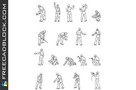 Construction Workers Dwg Drawing Free Download In Autocad 2007