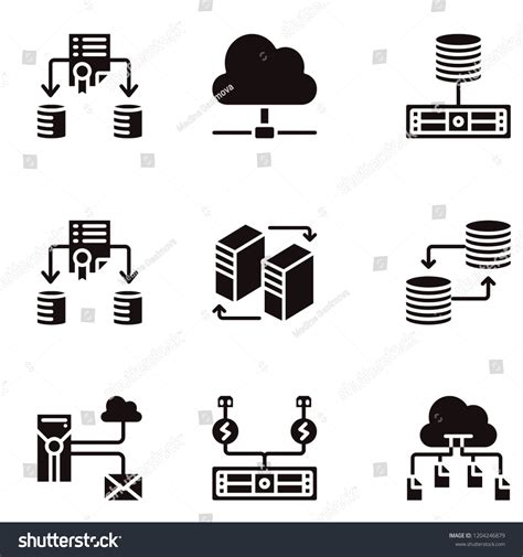 Network Database Icon Set Vector Stock Vector Royalty Free 1204246879