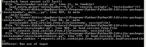 Eoferror Ran Out Of Input · Issue 814 · Instaloaderinstaloader · Github