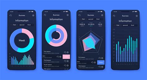 벡터 그래픽 인포그래픽은 6가지 옵션입니다 모바일 응용 프로그램 워크플로 레이아웃 다이어그램 배너 웹 디자인 6단계로 비즈니스 보고서를 만들기 위한 템플릿 0명에 대한 스톡