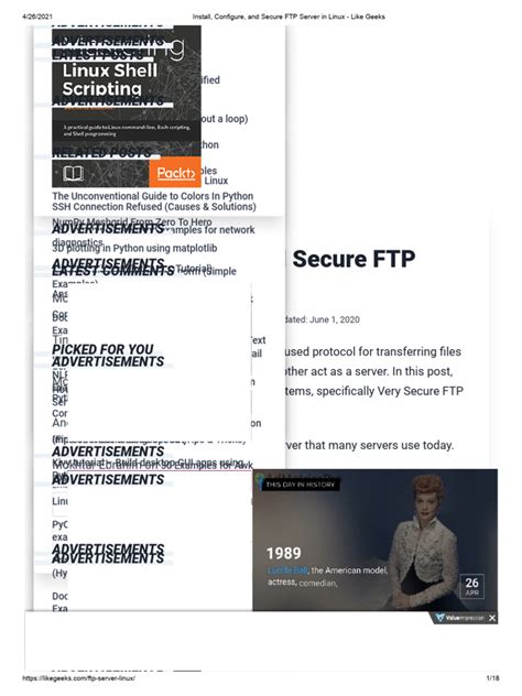 Install Configure And Secure Ftp Server In Linux Like Geeks Pdf File Transfer Protocol