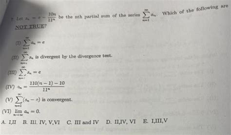 Solved Let Se−11∗10n Be The Nth Partial Sum Of The Series