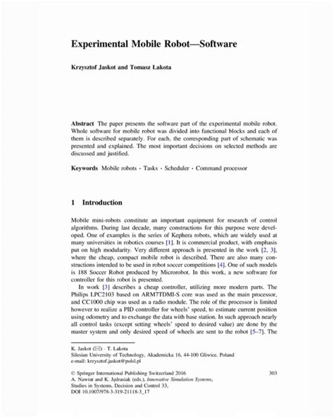 pdf experimental mobile robot—software