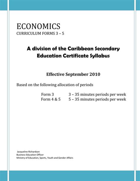 Economics Outline Pdf