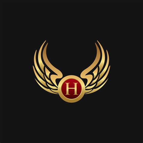 Luxury Letter H Emblem Wings Logo Design Concept Template 611253 Vector