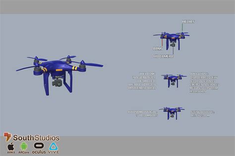 Animated Drone Ar Vr 3d 항공 Unity Asset Store