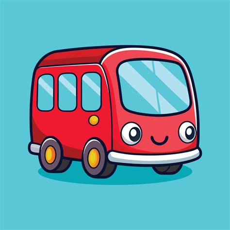 Cute Bus Cartoon Icon Illustration Bus Concept 55893801 Vector Art At Vecteezy