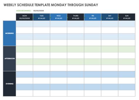Create A Customizable Weekly Schedule Template Explore a emoção das