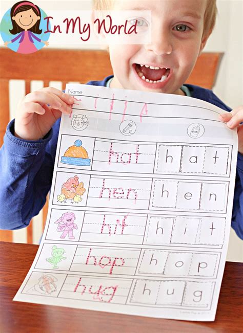 Preschool Letter H Cvc Worksheetcut Paste 2 In My World