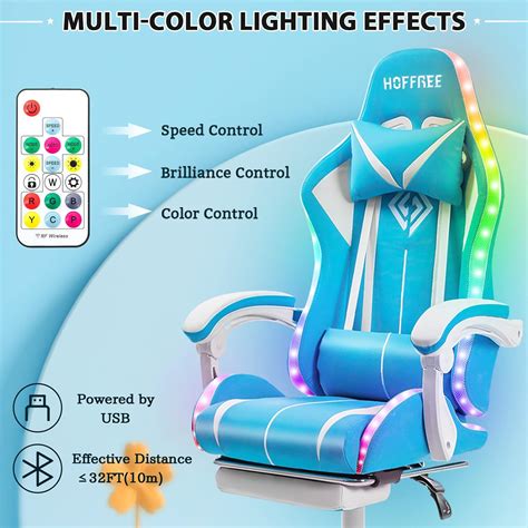 Buy Geepro Gaming Chair Massage With Led Rgb Lights And Footrest Ergonomic Computer Chair High
