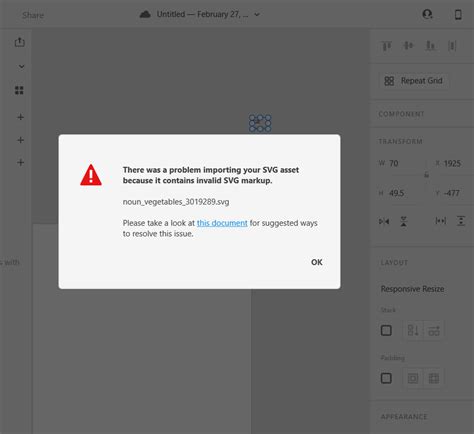 solved unable to import svg in xd 37 1 version adobe support