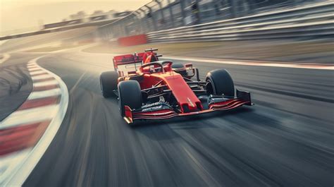 Dynamic Formula 1 Car Taking A Highspeed Turn On A Racetrack In A