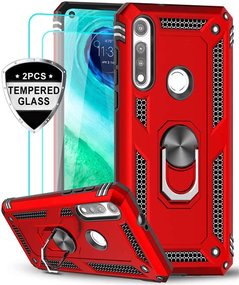 LeYi Case For Motorola Moto G Fast Phone Case With Screen Protector Tempered Glass Ring