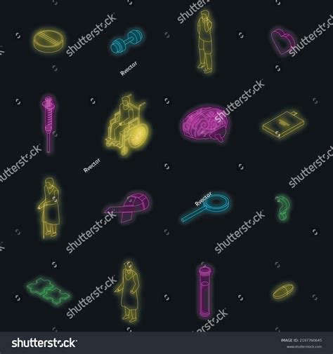 Alzheimers Disease Icons Set Isometric Set Stock Vector Royalty Free
