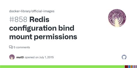 Redis Configuration Bind Mount Permissions Issue Docker Library Official Images Github