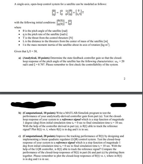 Solved A Single Axis Open Loop Control System For A