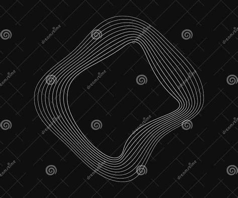 Round Curved Frame With Dynamic Wavy Stripes Stock Illustration