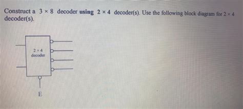 Solved Construct A 3x 8 Decoder Using 2 X 4 Decoders Use