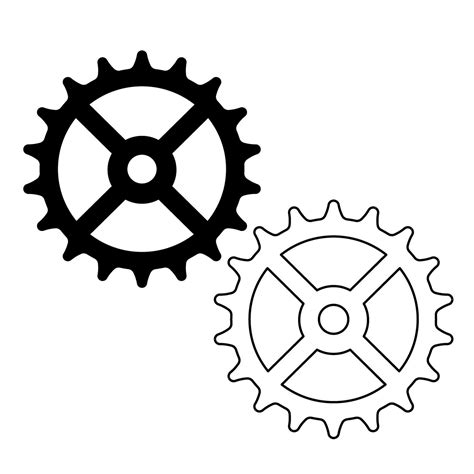 Gear Vector Icon In Flat Style Cog Wheel Isolated On Transparent