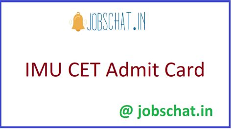IMU CET Admit Card Out IMU CET Exam Date