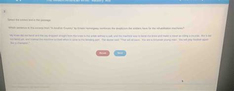 Solved 3 Select The Correct Text In The Passage Which Sentence In