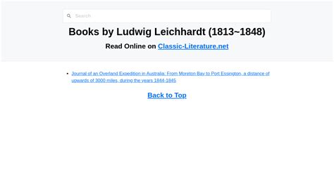 Books By Ludwig Leichhardt 1813~1848 Read Online On Classic