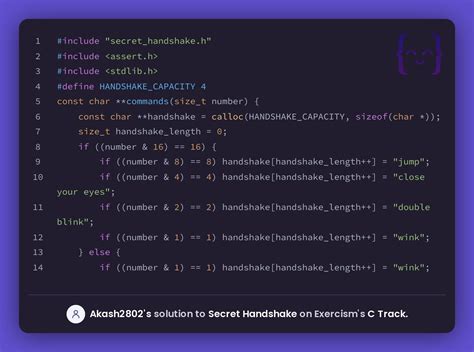 Akash2802s Solution For Secret Handshake In C On Exercism