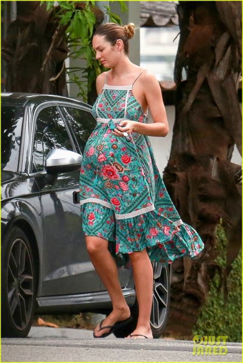 Pregnant Candice Swanepoel Covers Up Baby Bump In Summer Dress Photo Candice