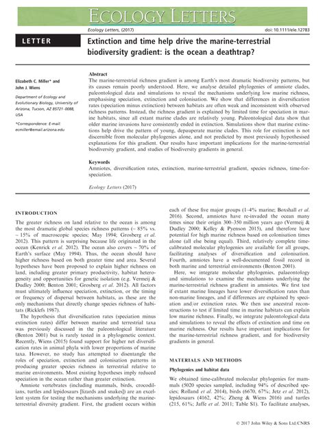 Pdf Extinction And Time Help Drive The Marine Terrestrial