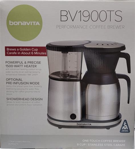 8 Cup One Touch Thermal Carafe Coffee Brewer Sca Certified Home Brew