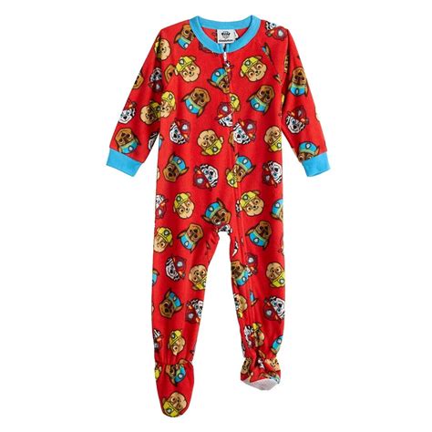 Paw Patrol Marshall Rubble Chase Fleece Footed Pajama Sleeper Size
