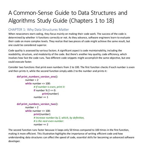 A Common Sense Guide To Data Structure And Algorithms Study Guidepdf
