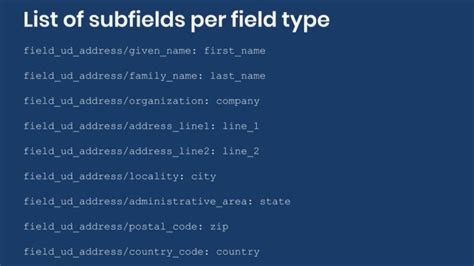 Drupal Migrations Reference List Of Subfields Per Field Type