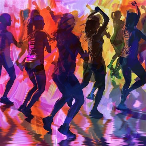 Premium Photo A Group Of People In A Dance Fitness Class