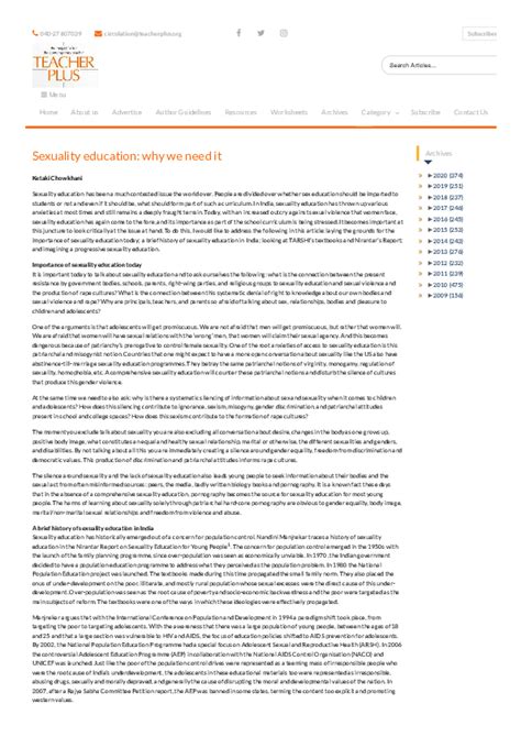 Pdf Sexuality Education Why We Need It