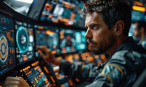 A Pilot In A Cockpit With The Control Panel Showing The Control Panel Premium Ai Generated Image