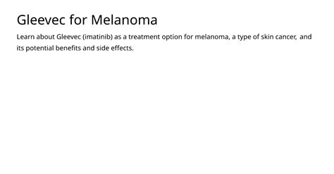 Gleevec For Melanoma Medsis