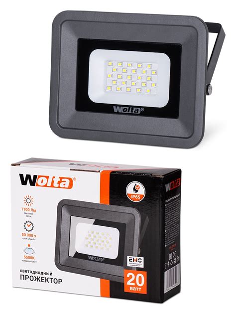 Прожектор Wolta, WFL-20W/06 5500 К, 20 Вт — купить в интернет-магазине ...